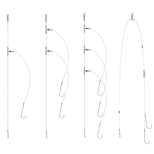 12 Pack Sea Fishing Rigs Beach Casting, Flapper Rigs 2/0 3/0 Clipped ...