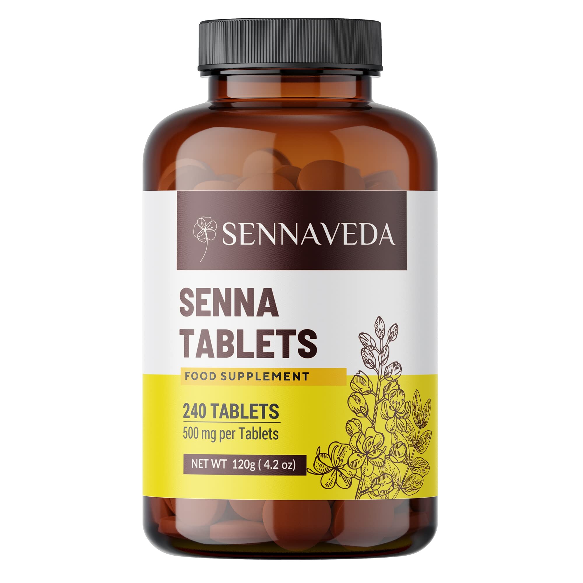 Senna Tablets 240 nos, Made with Senna Leaf Powder, Laxatives ...