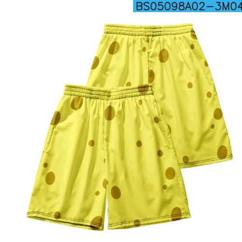 (2, XL) SpongeBob SquarePants Captain Eugene Men's Loose Couple Beach Pants Patrick Star Fashion ...