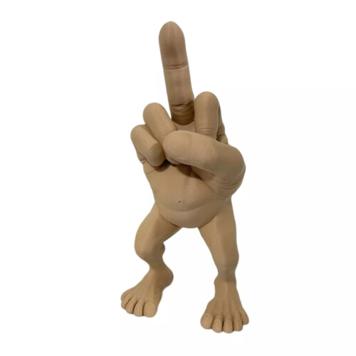 (Brown) 16CM 3D Middle Finger Figure with Legs Funny Sculpture Statue ...