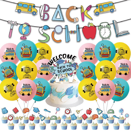Back to school party decoration set Welcome back to school season party ...