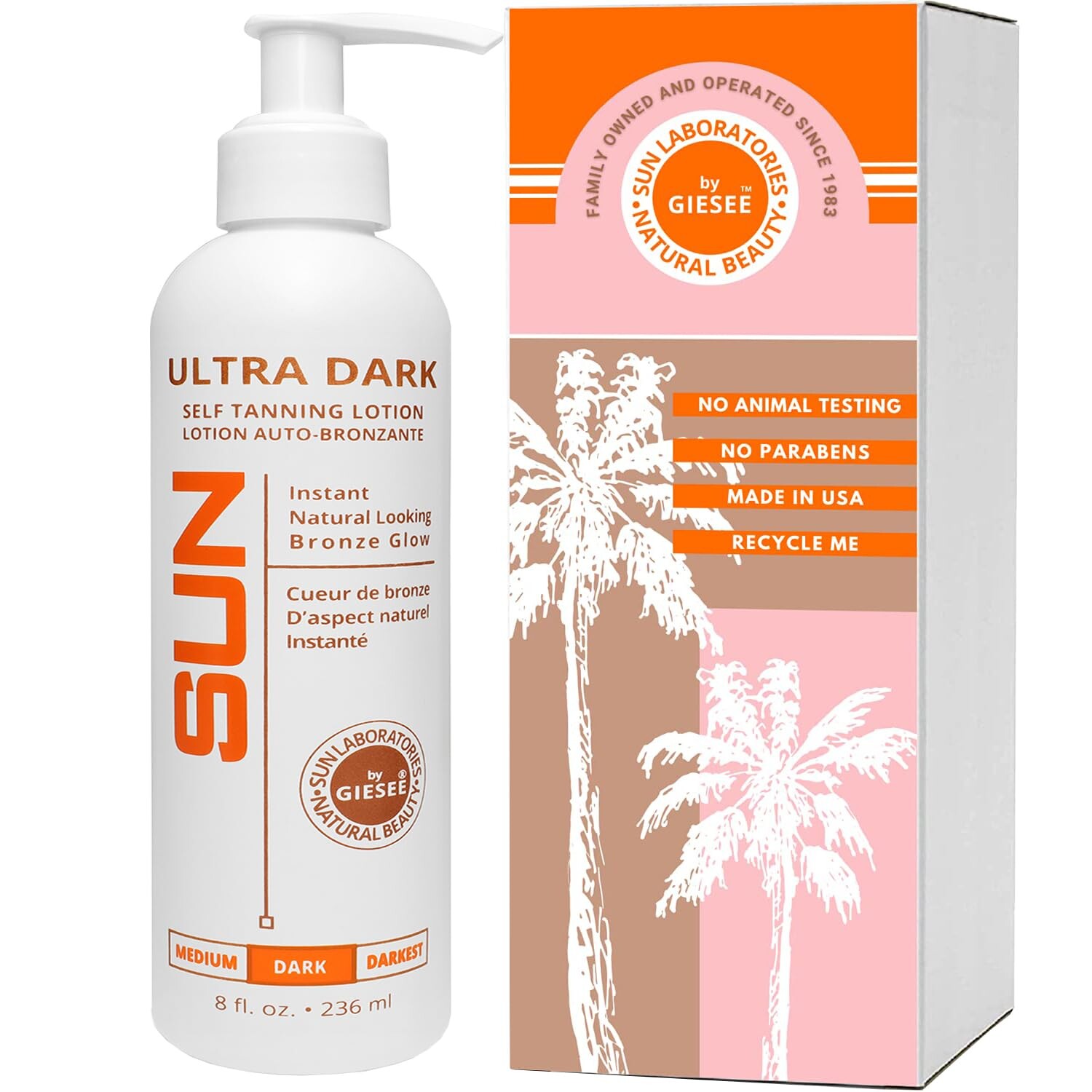 Sun Laboratories Ultra Dark Tinted Self Tanning Lotion with Instant ...