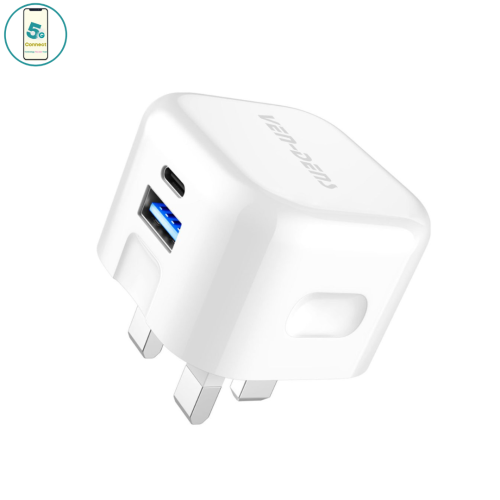 Dual Port USB & Type C Fast Charger Wall Plug on OnBuy