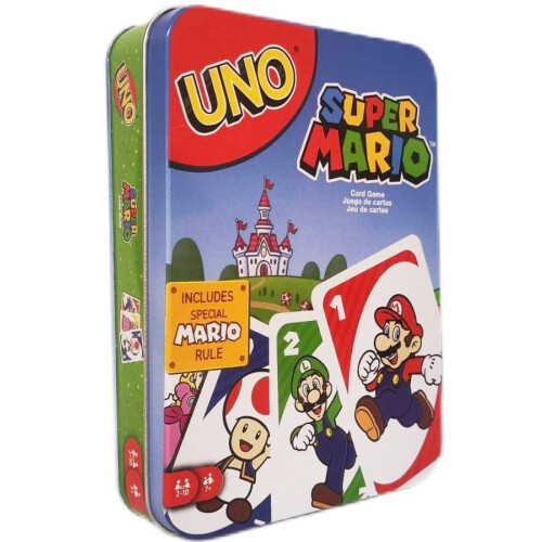 UNO Super Mario Card Game Animated Character Themed Collector Deck 112 ...