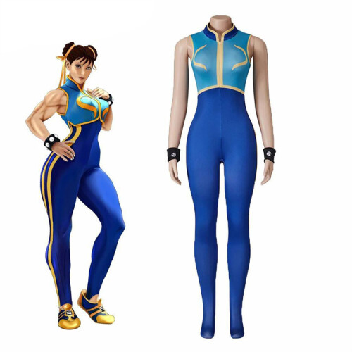 (XXL) Chun Li Cosplay Sleeveless Jumpsuit Battle Uniform on OnBuy