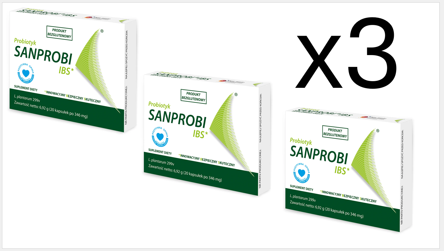 3x Sanprobi IBS Multilac Probiotic 20x capsules on OnBuy