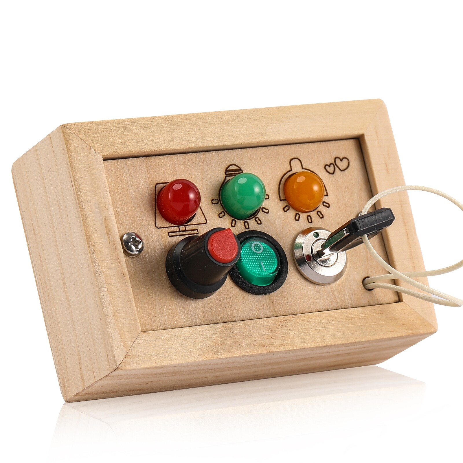 Montessori Busy Board Sensory Toys Wooden With LED Light Switch Control ...