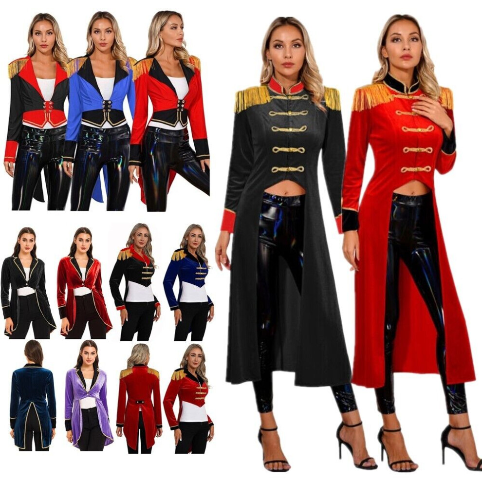 Women's Medieval Steampunk Tailcoat Jacket Circus Lion Tamer Cosplay ...