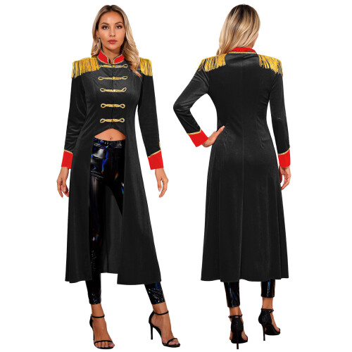 Women's Medieval Steampunk Tailcoat Jacket Circus Lion Tamer Cosplay ...
