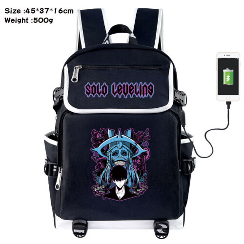 Solo Leveling USB Backpack Black Men Teens Shoulder Travel Bags Student ...