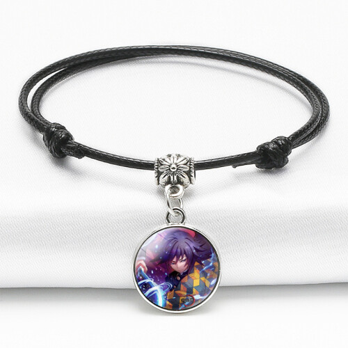 (09) Stylish Demon Slayer Nezuko Tanjiro Zenitsu Bracelet Black ...