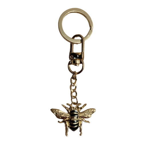 (Gold (AW5744)) Vegan Leather Bumble Bee Gold Keyring by Alice Wheeler ...