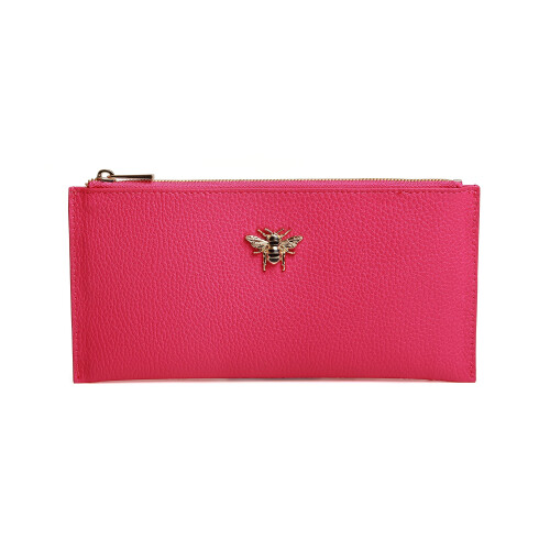 (Hot Pink) Large Vegan Leather Bee Coin / Card Purse on OnBuy