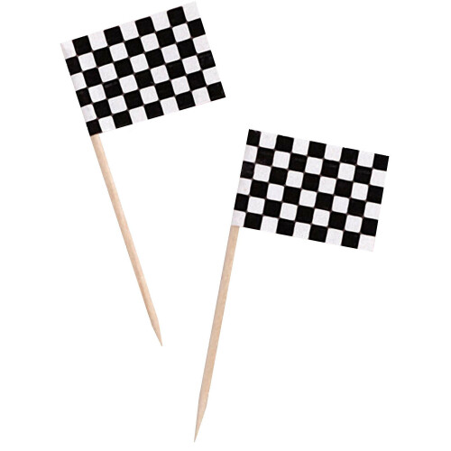 Creative Party Racing Flag Cake Topper (Pack of 50) on OnBuy
