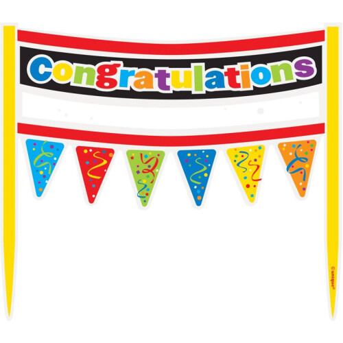 Unique Party Bunting Congratulations Cake Topper on OnBuy