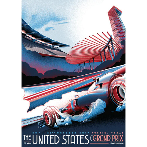 (80cm x 60cm, Red/Blue/White) Zoom Circuit Of The Americas 2017 Formula ...