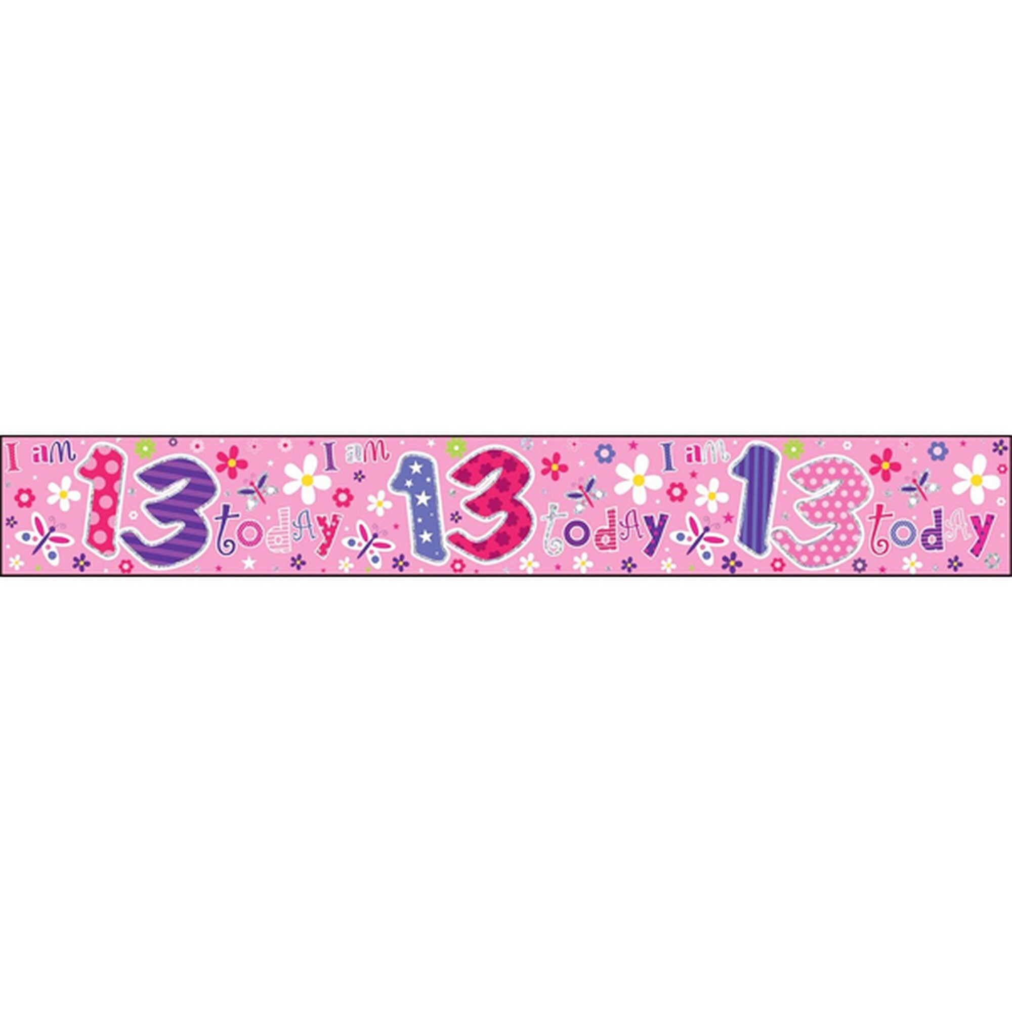 Simon Elvin I Am 13 Today Holographic Foil Banner on OnBuy