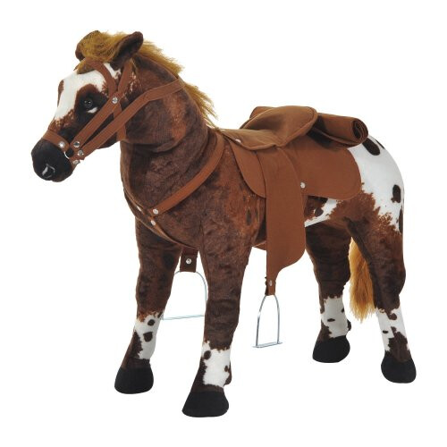Qaba Sound-Making Ride On Horse for Toddlers 3-5, with Neighing and ...