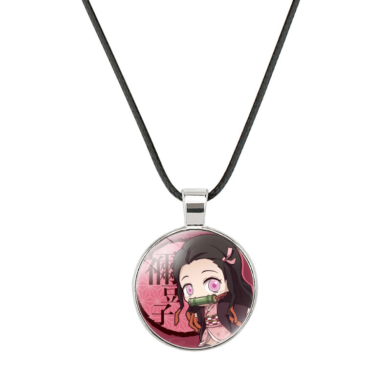 (01) Demon Slayer Stunning Tanjiro Nezuko Time Gem Necklace With Soft ...