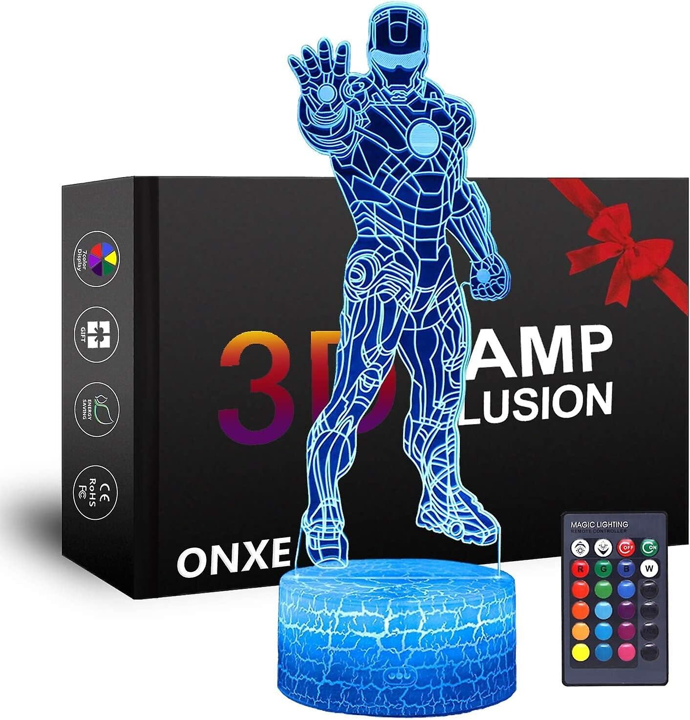 Led Superhero 3d Night Light, Onxe Optical Illusion Lamp 16 Colors ...
