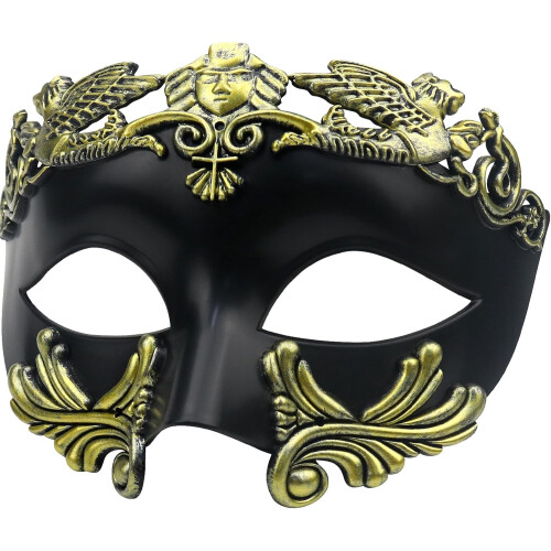 (Black Gold) Ancient Greek Spartan Warrior Roman Masquerade Mask Men ...
