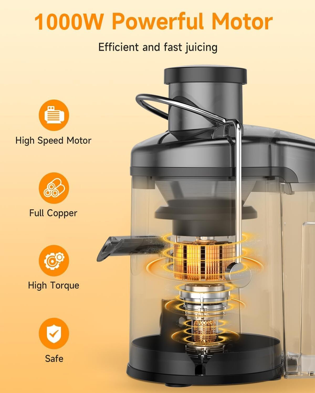 Juicer Machines,1000W Juicers Whole Fruit and Vegetable Juice Extractor ...