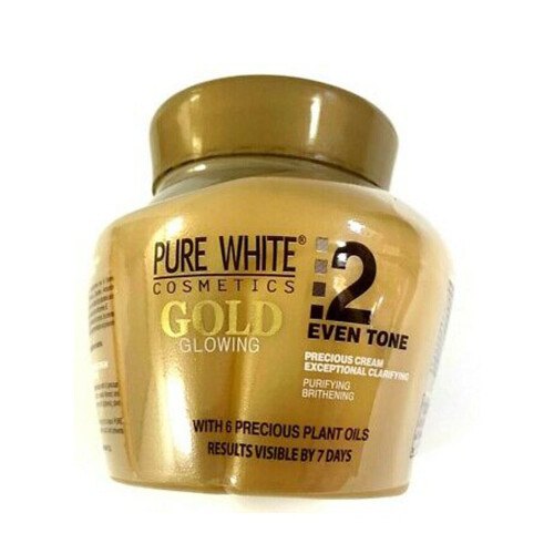 Pure White Cosmetics Gold Even Tone Cream Brightening & Glowing Formula ...