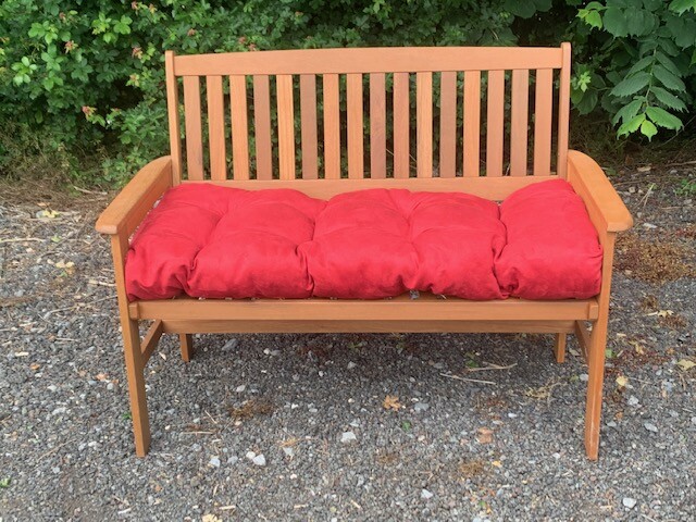 (Crimson Red, 4ft Bench Cushion) Garden Bench / Swing Seat Cushion ...
