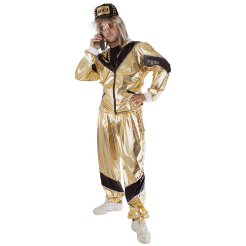 (42/44" chest) 80's Gold Shell Suit / 90's Hip Hop Rapper Costume on OnBuy