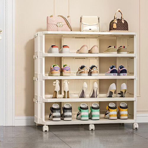 Milk White Hallway Entryway Shoe Racks & Cabinets Stackable Shoe ...