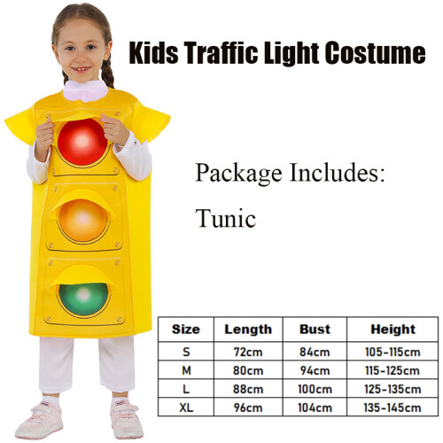 (Height 115-125cm) 2024 Girl Cute Traffic Signal Halloween Dress Up Boy ...