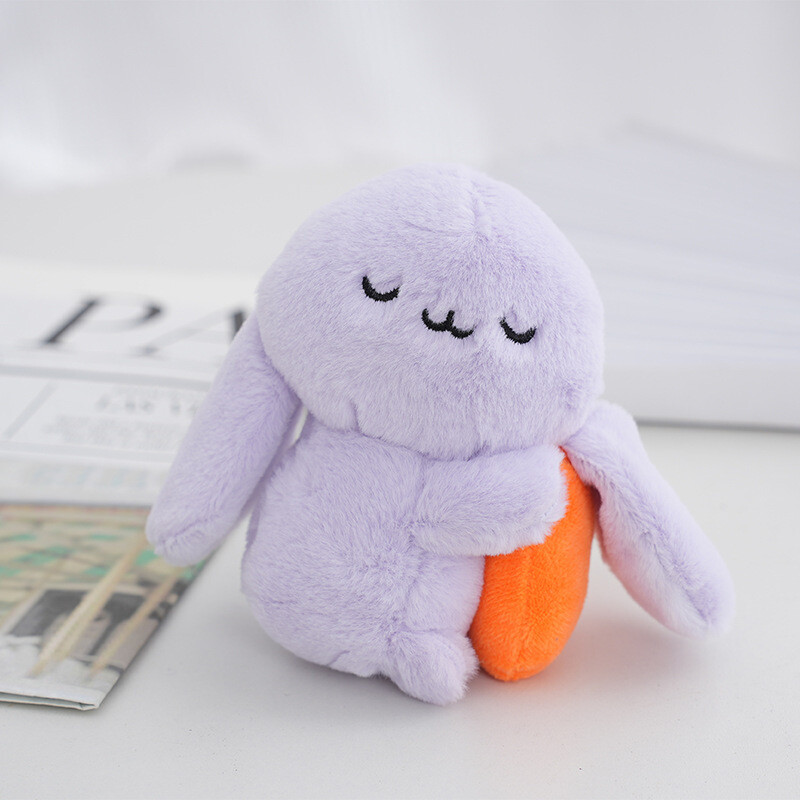 (Purple) Adorable Plush Bunny Keychain Cute And Fluffy Rabbit Toy ...