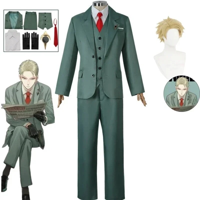 (L) Anime Spy X Family Loid Forger Cosplay Costume Uniform Men's Light ...