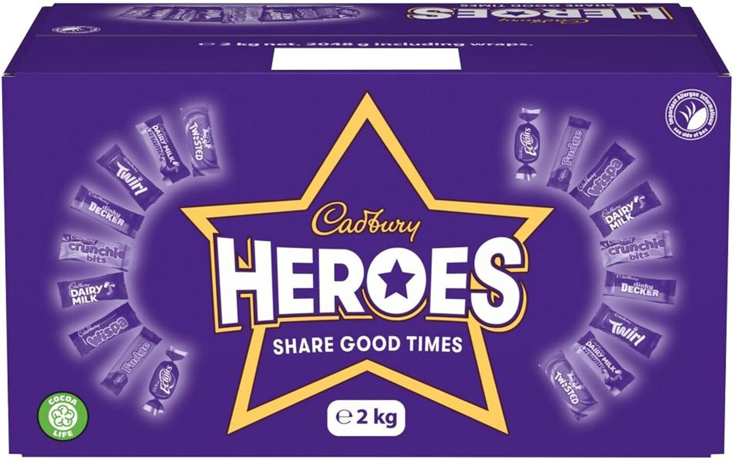 Cadbury Heroes Chocolate Lage Bulk Sharing Box, Assorted Mini-Size Milk ...