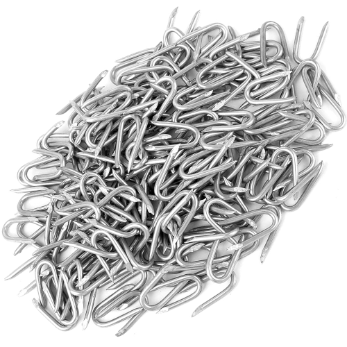 (Pack of: 500, Size: 35mm x 3.5) DIYUK Galvanised Netting Staple U ...