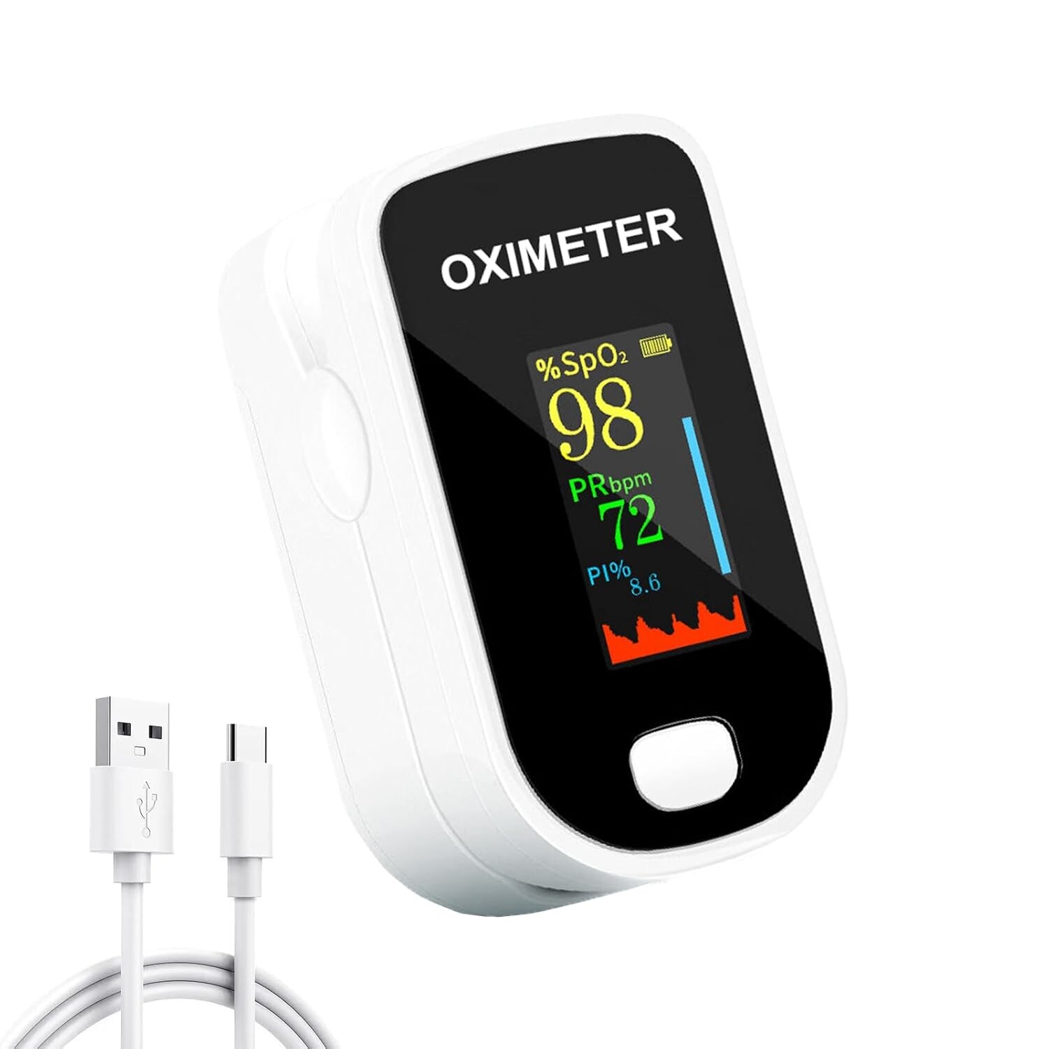 Rechargeable Pulse Oximeter, 3 Data Oximeter Finger with Pulse and ...