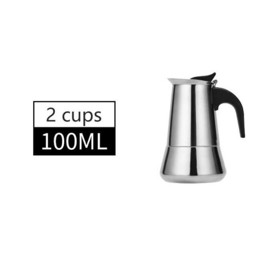 COFFEE MAKER,100ML 15x11x9.3--Stainless Steel Moka Pot, Latte Pan ...
