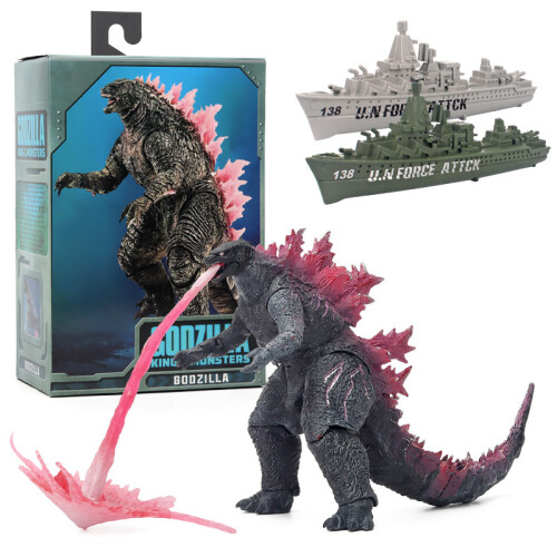 (Pink+Warship) Godzilla x Kong Burning Godzilla Action Figures Movable ...