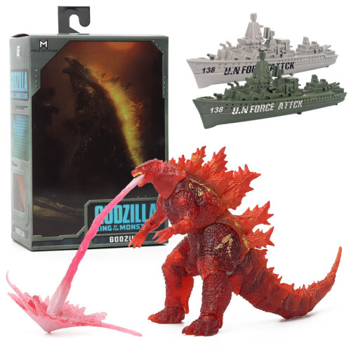 (Red+Warship) Godzilla x Kong Burning Godzilla Action Figures Movable ...