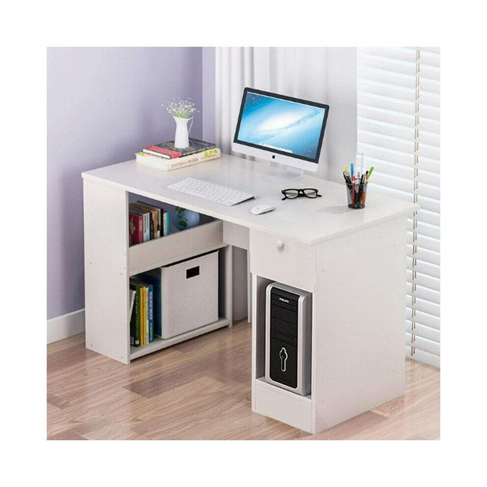 Computer Desk Shaped PC Laptop Gaming Table Bookcase on OnBuy