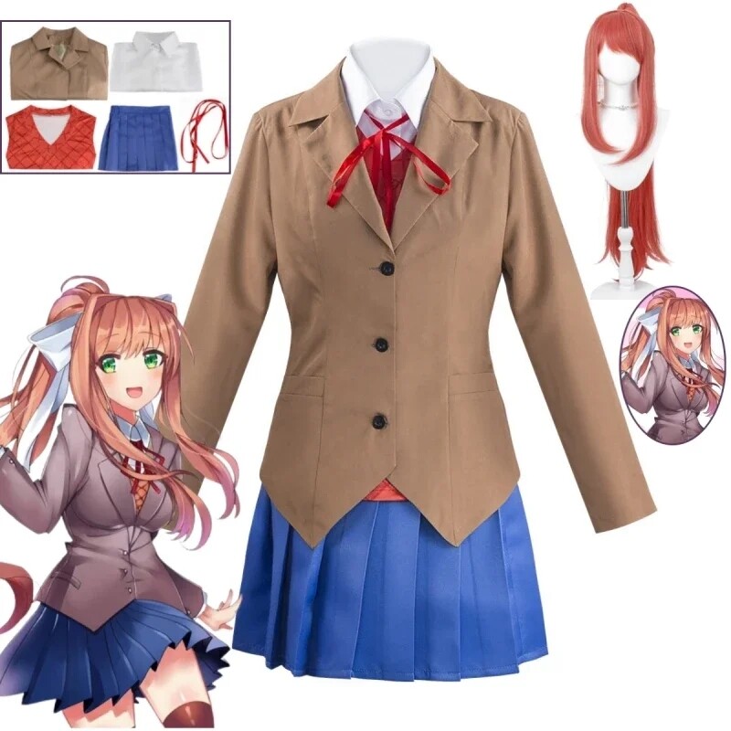 (M) Anime Doki Doki Literature Club Monica Kostum Cosplay Girls ...