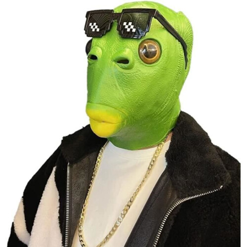 Funny Fish Mask, Animal Head Mask, Latex Full Head Mask, Masquerade ...
