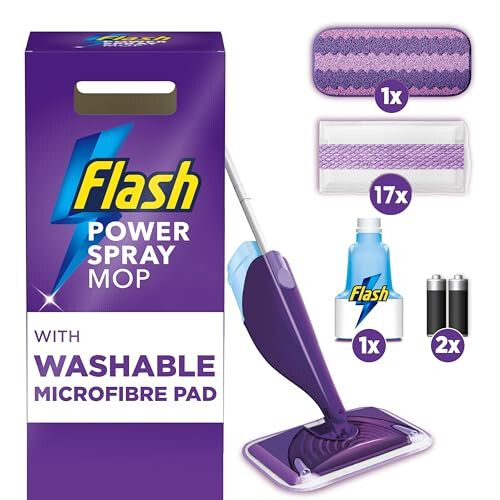 Flash Powermop Floor Cleaner Starter Kit, Spray Mop, Dry Wet Mop, All ...