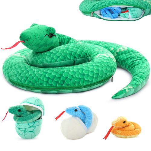 MorisMos Giant Snake Teddy Long with Babies in Eggs, 140cm Large ...