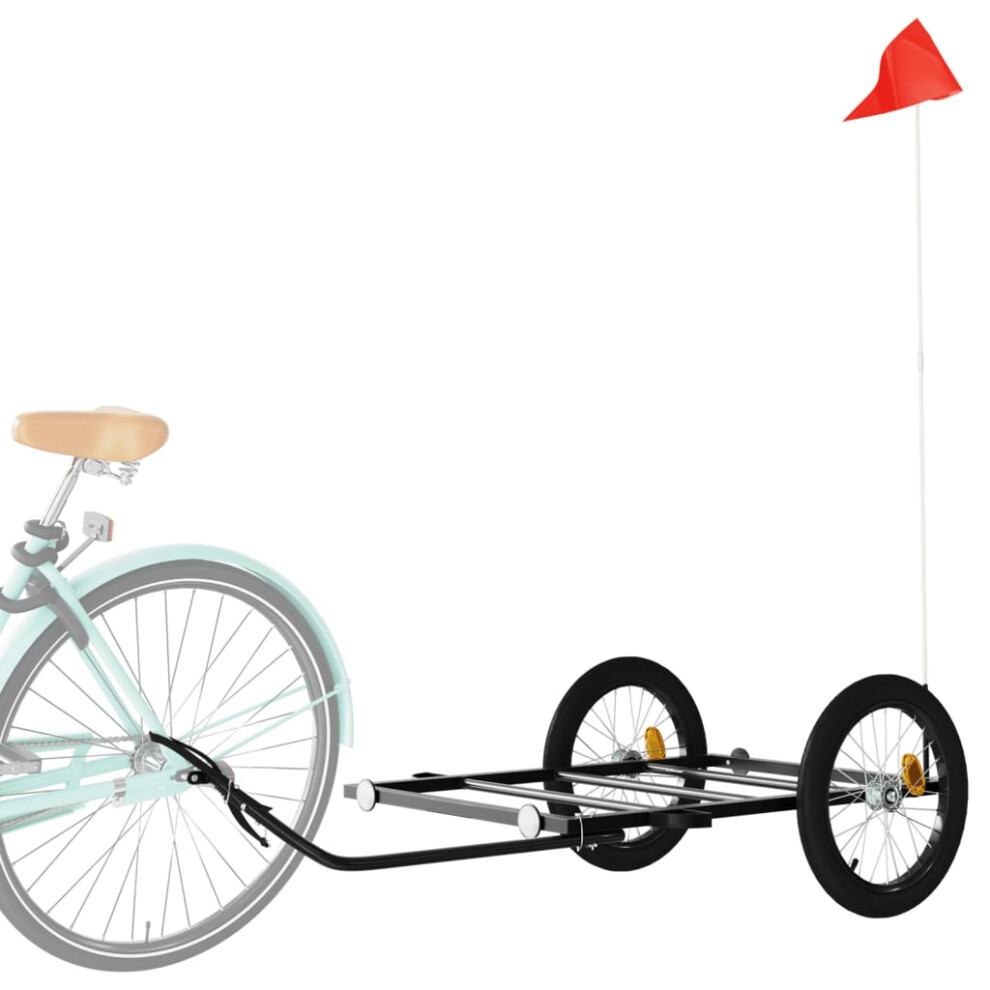 135 x 68 x 37 cm vidaXL Bike Cargo Trailer Bicycle Trailer Utility Cargo Trailer Black Iron on OnBuy