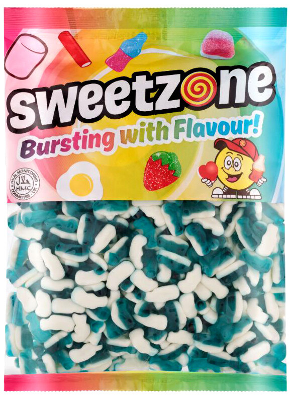 (Blue Dolphins 1KG Bag - 1F002) Halal Sweets Fizzy Blue Raspberry ...