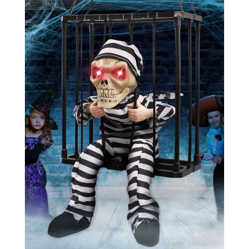 Screaming Animated Hanging Halloween Decorations Outdoor Indoor, Motion ...