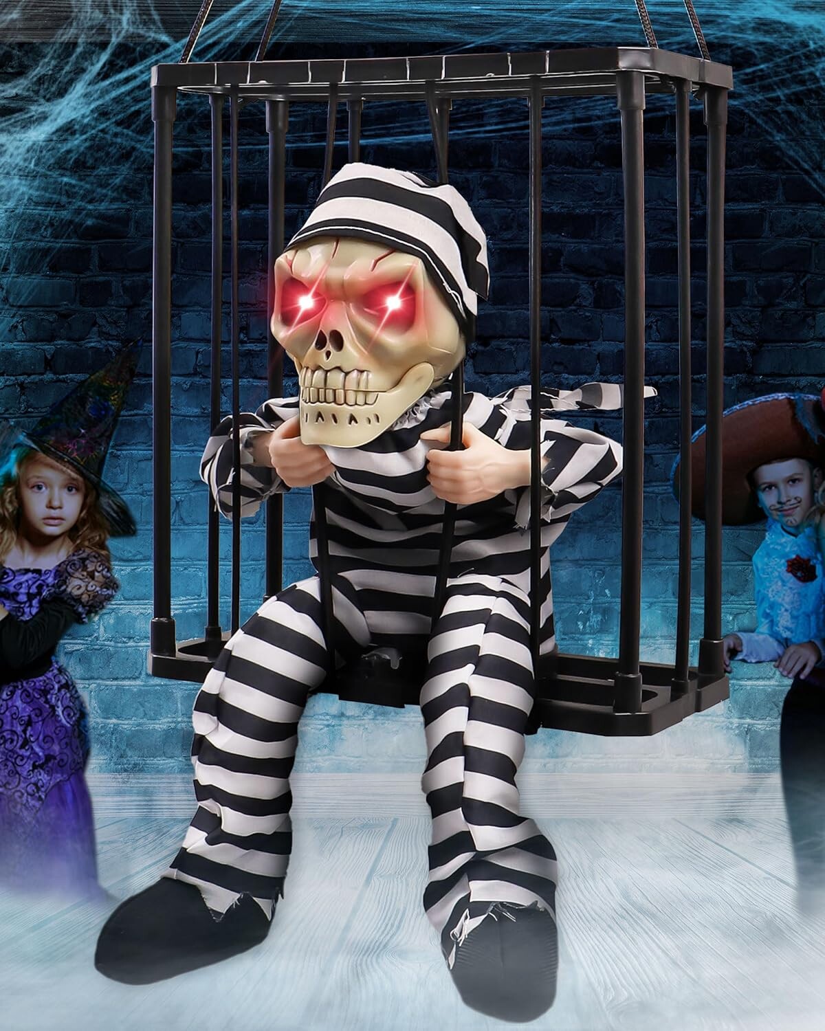 Screaming Animated Hanging Halloween Decorations Outdoor Indoor, Motion ...