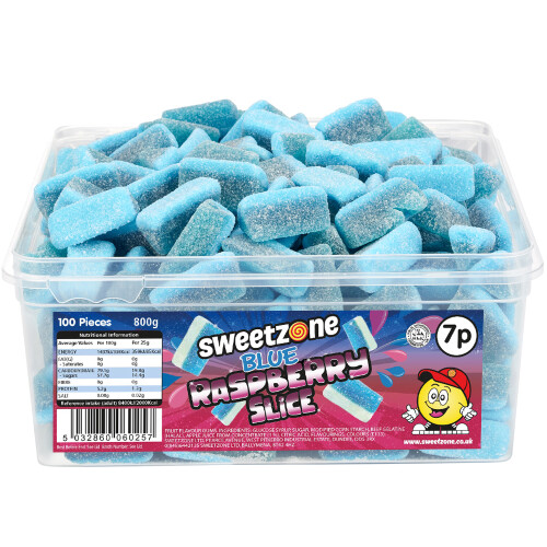 (Blue Raspberry Slices 800g TUB - 1H006) Halal Sweets Mini Frogs, Cola ...