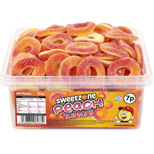 (Peach Rings 800g TUB - 1H039) Halal Sweets Mini Frogs, Cola Bottles ...